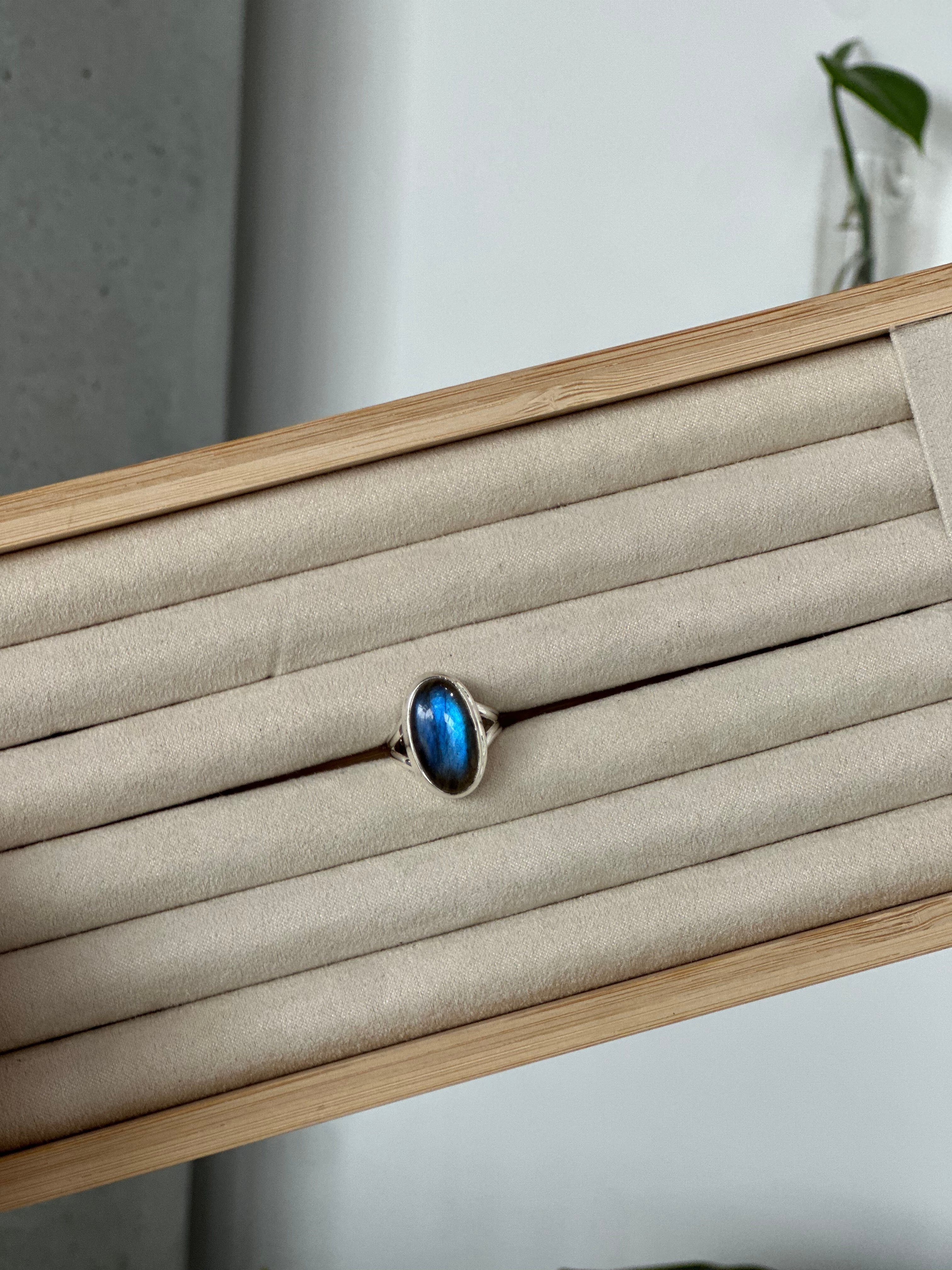 Blue Fire Labradorite Silver & Platinum Crystal Ring Size 6 from Canad – Moonlight And Sage Shop