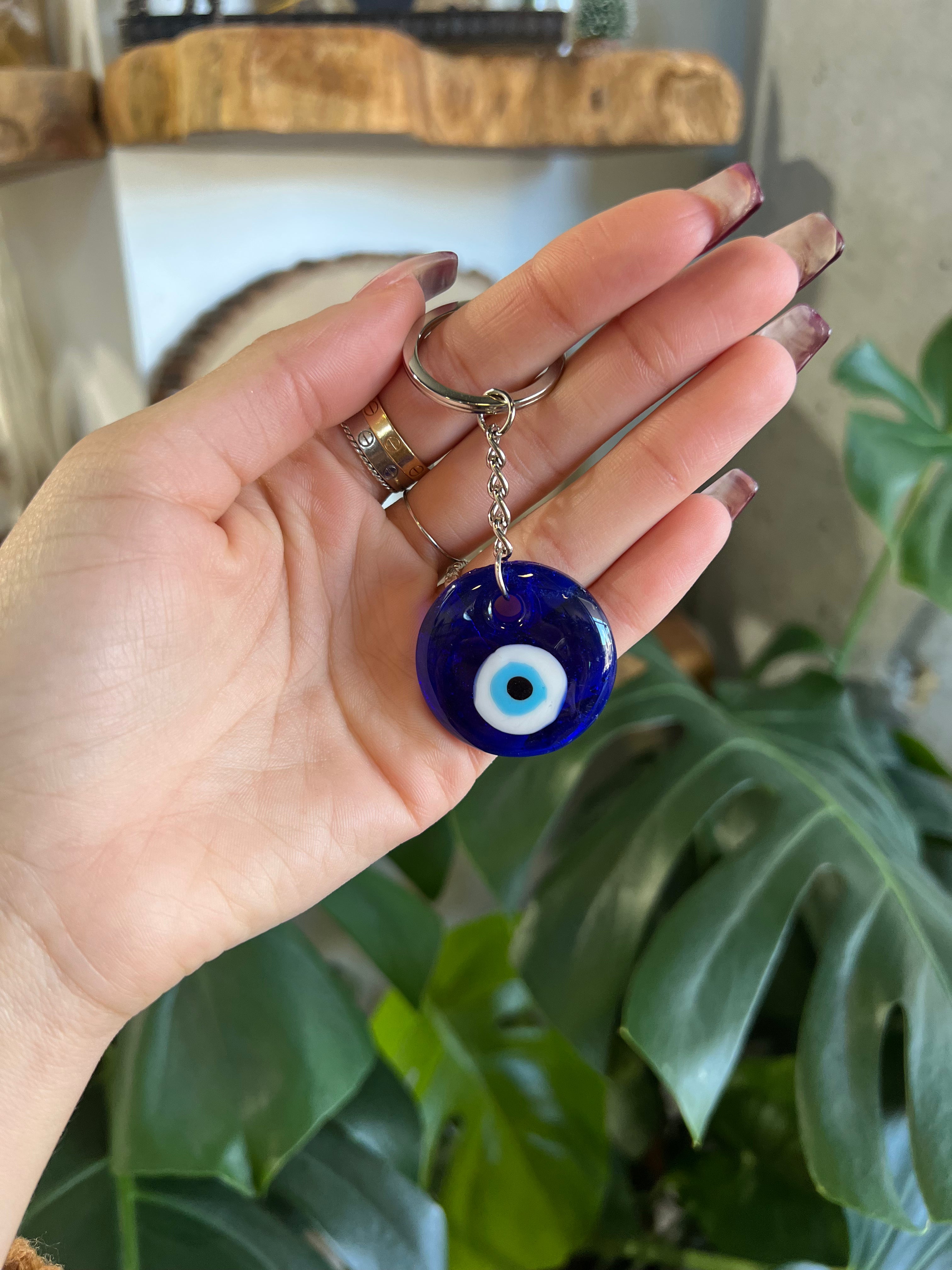 Evil Eye Nazar Keychain + Protection From Evil Eye Charm Keychain – Moonlight And Sage Shop