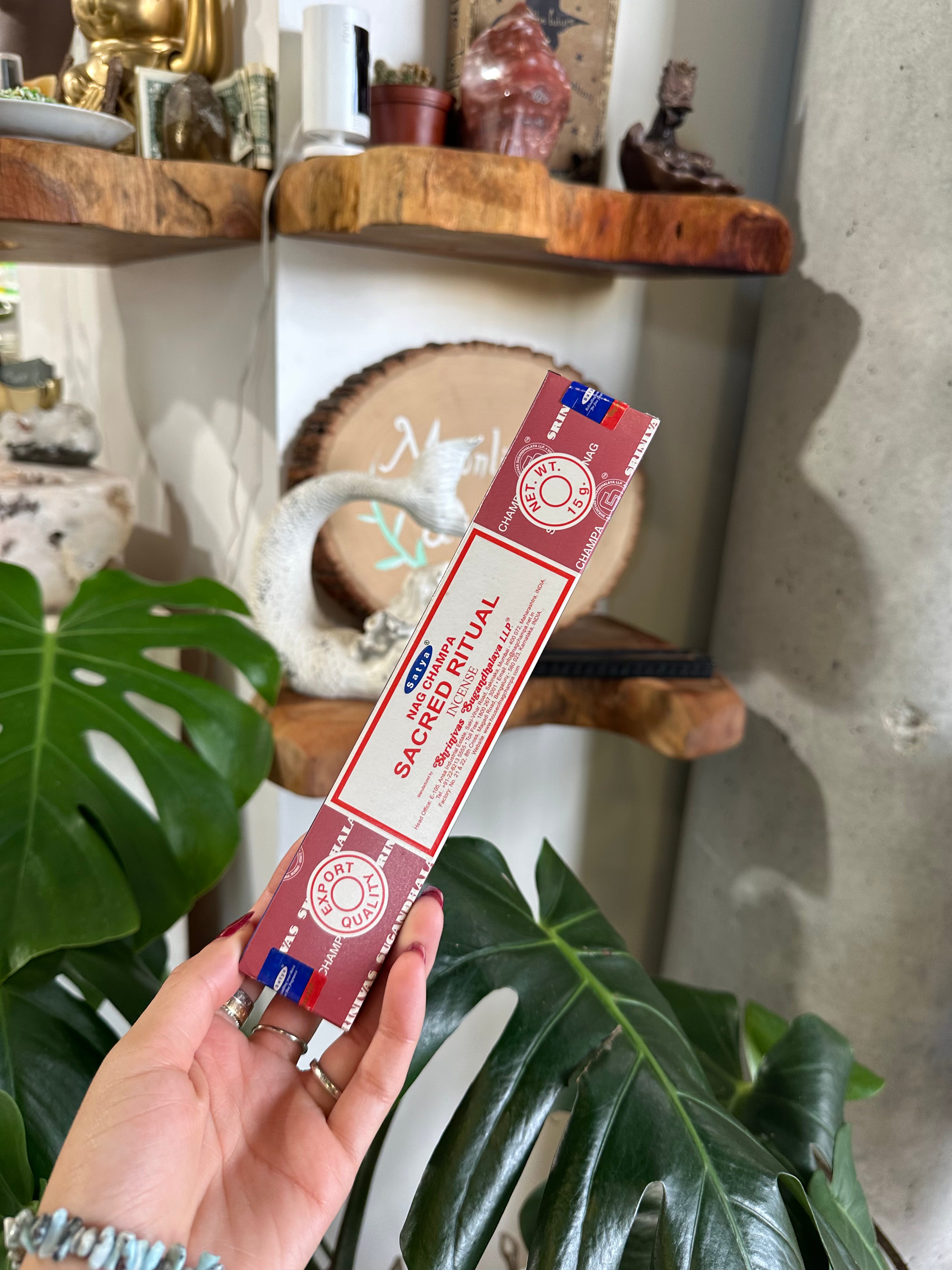 Sacred Rituals Nag Champa Incense Satya Brand (Transformation, Clear N ...