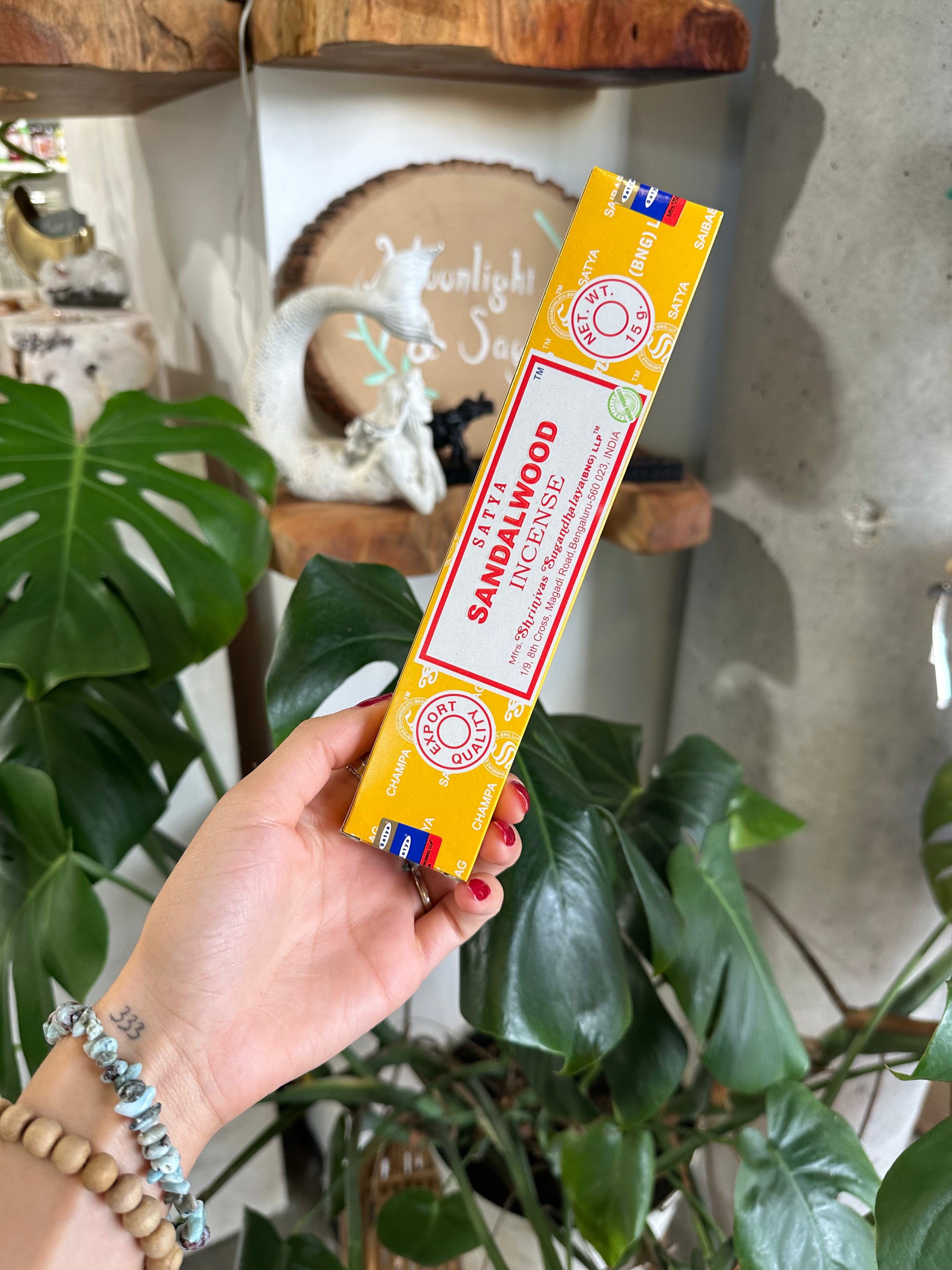 Sandalwood Incense Satya Brand (Anxiety Relief, Calming, Clearing, Luc ...