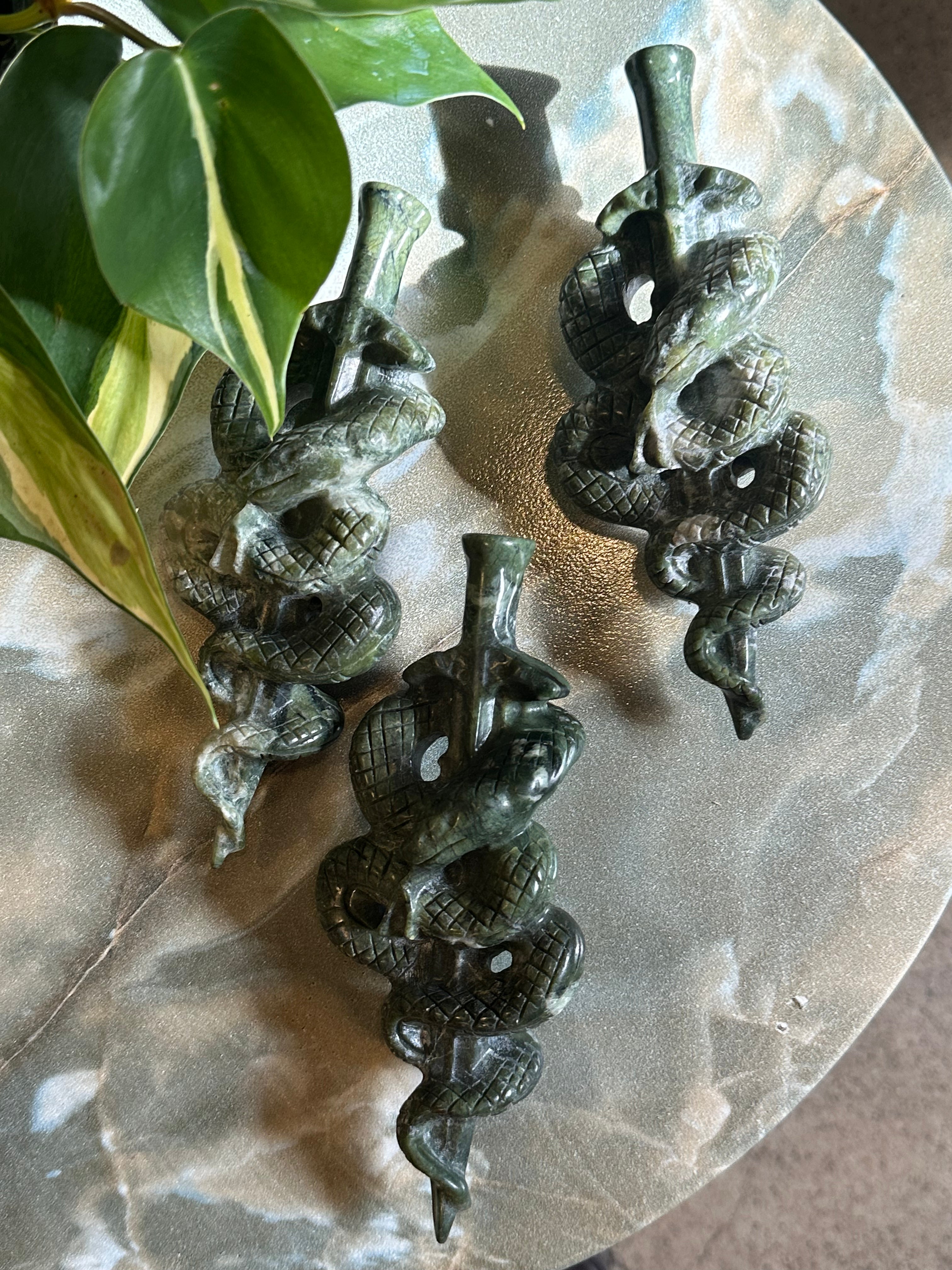 Green Jade Snake on a Sword – Moonlight And Sage Shop