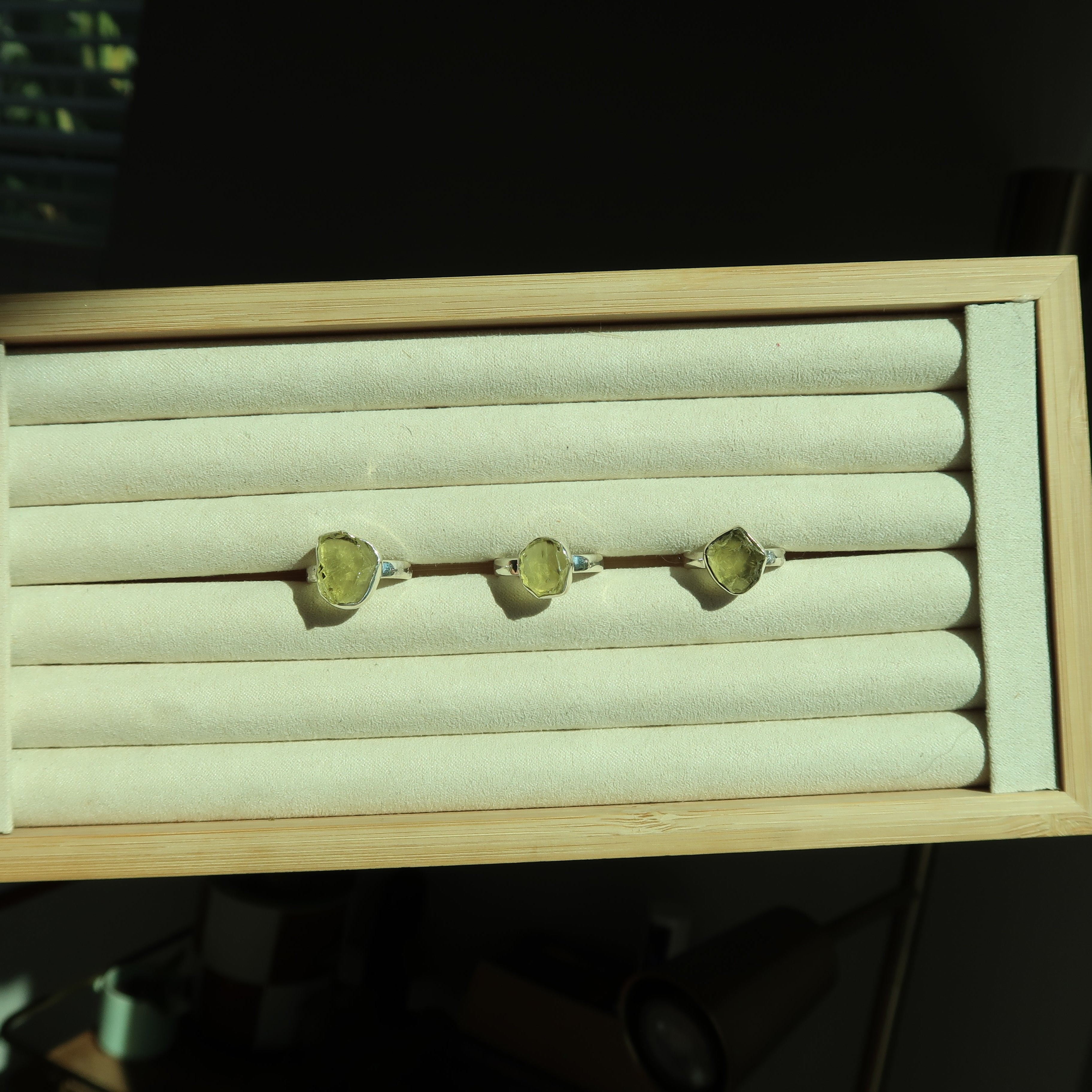 Lemon Topaz Silver and Platinum Ring From Brazil – Moonlight And Sage Shop