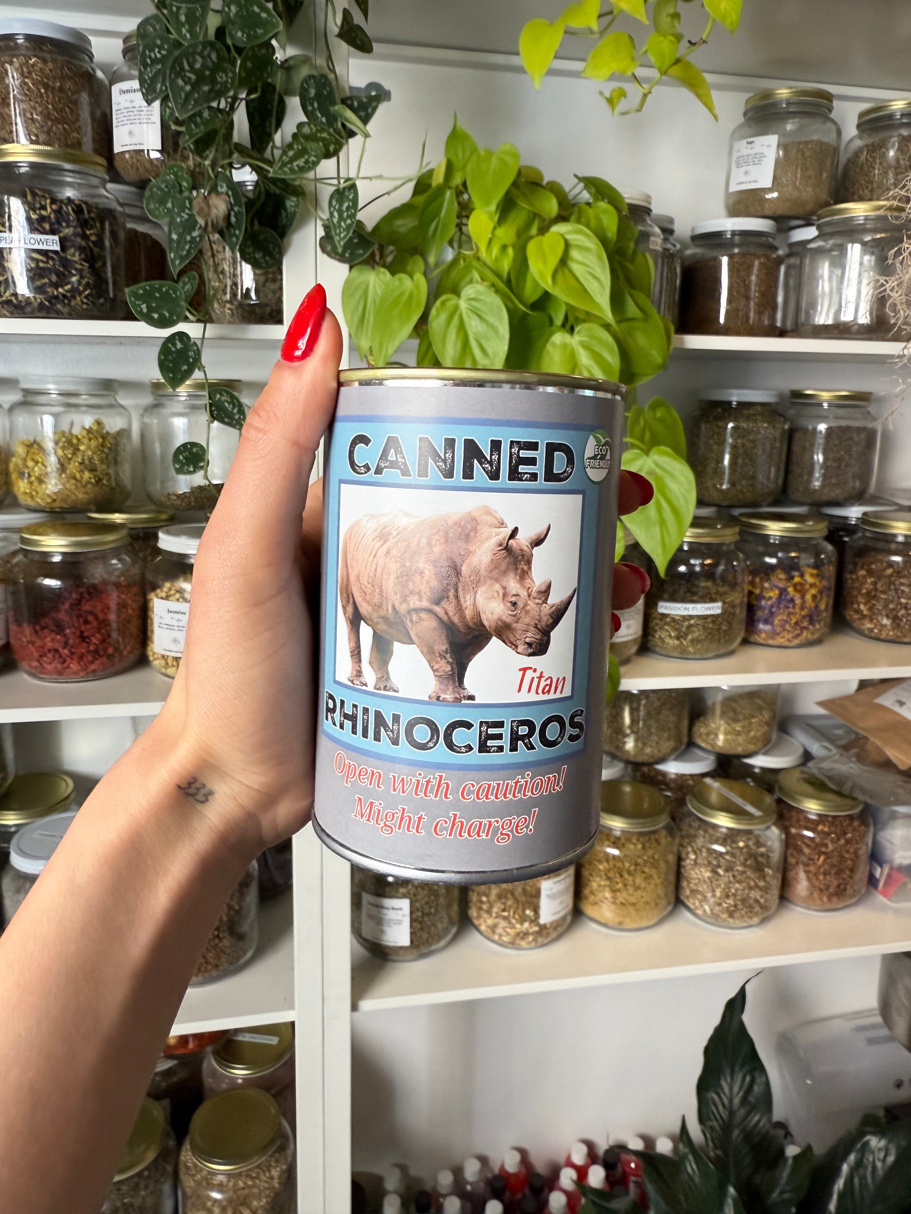 Rhino - Canned Stuffie – Moonlight And Sage Shop