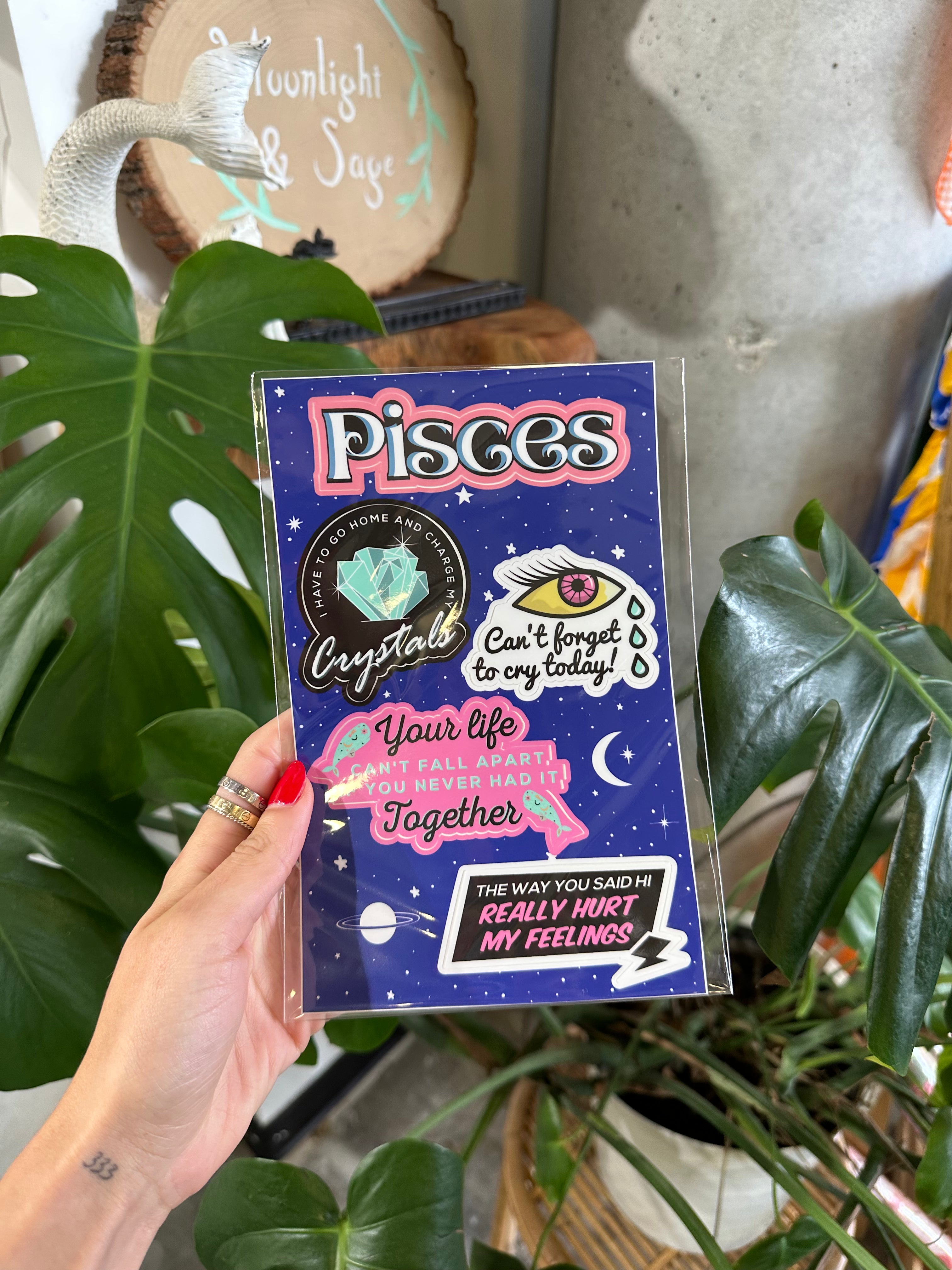 Pisces Sticker Sheet Pack – Moonlight And Sage Shop