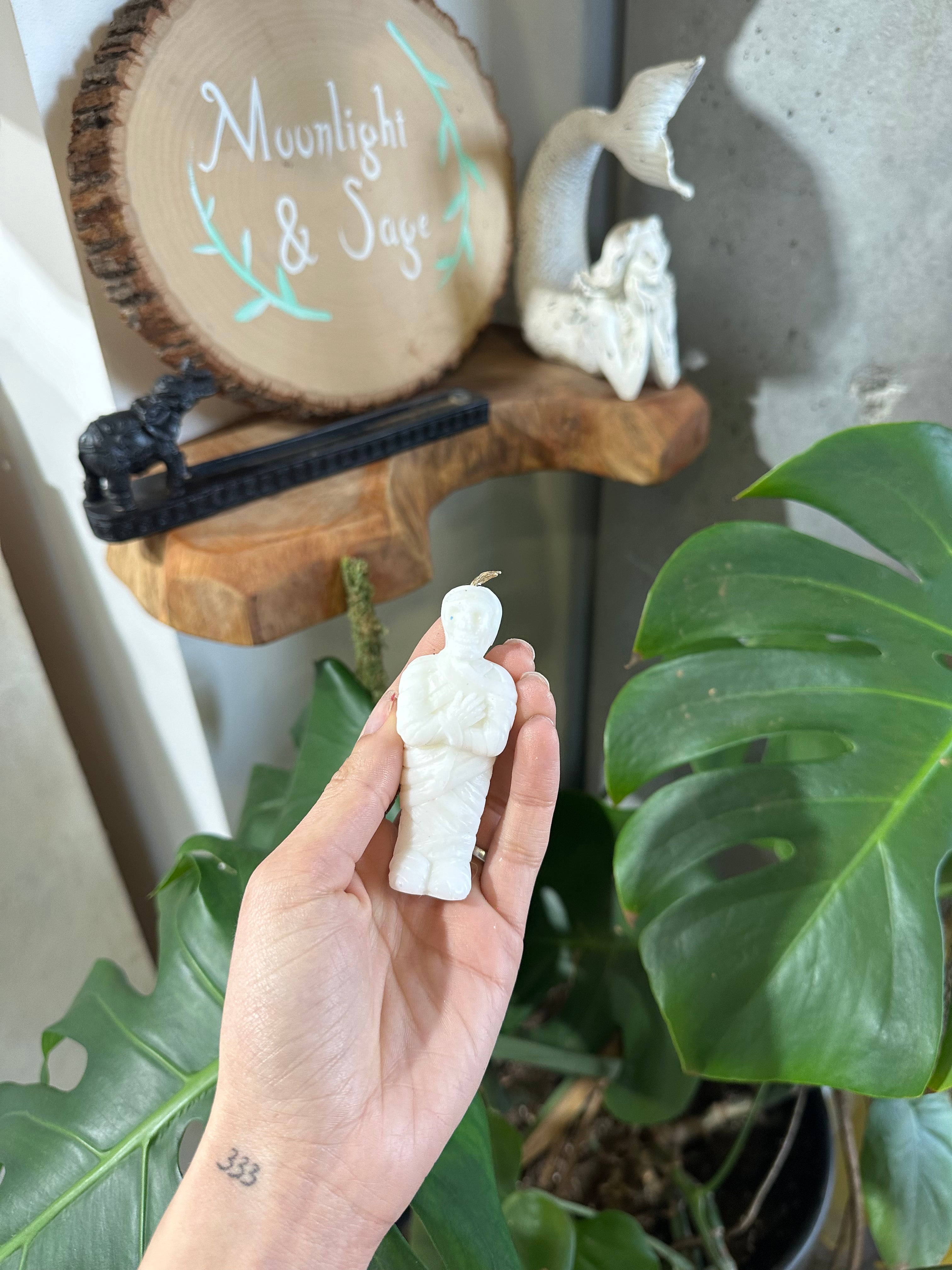 White Mummy Candle – Moonlight And Sage Shop