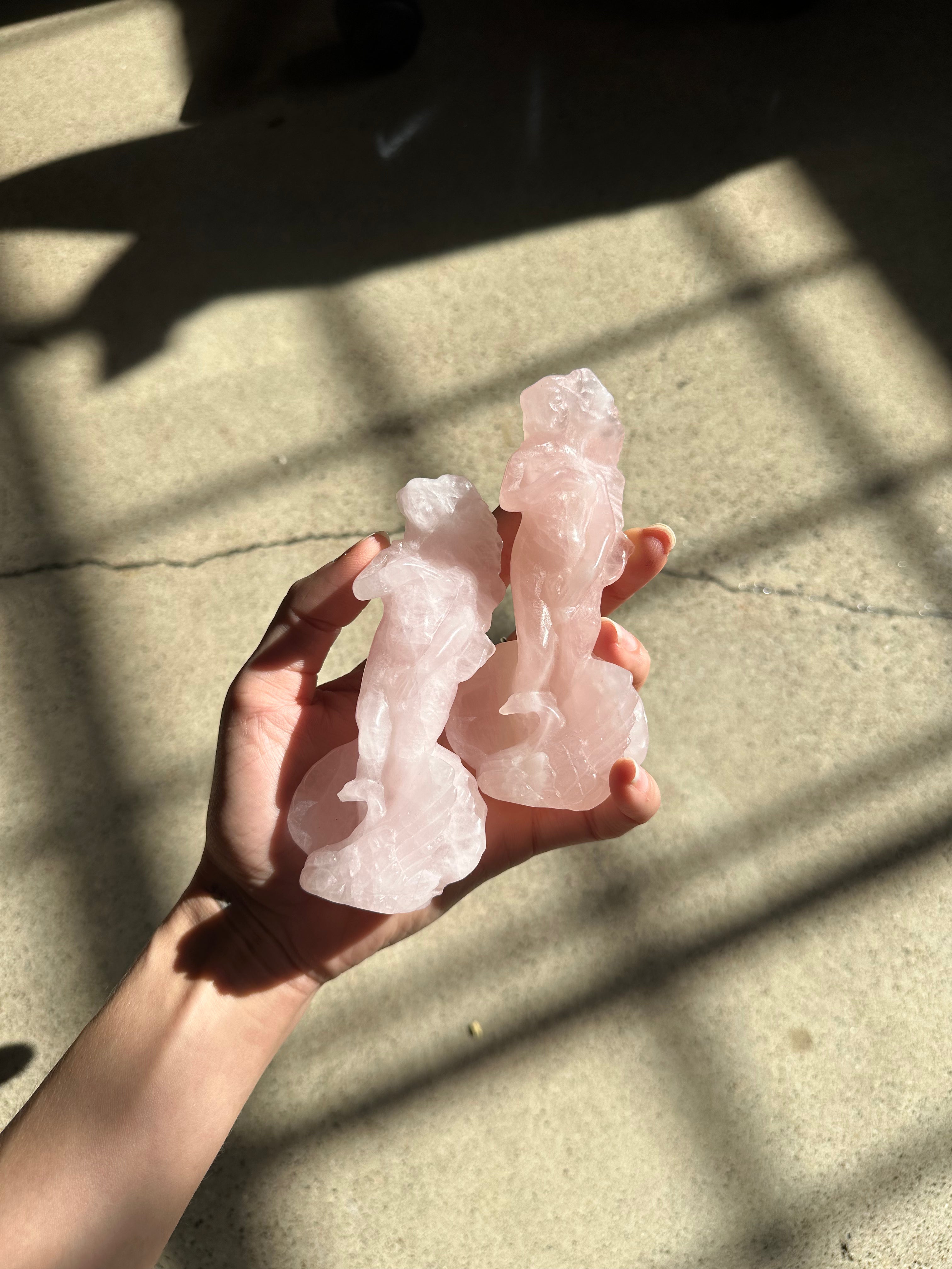 Rose Quartz Birth Of Venus Crystal Carving – Moonlight And Sage Shop