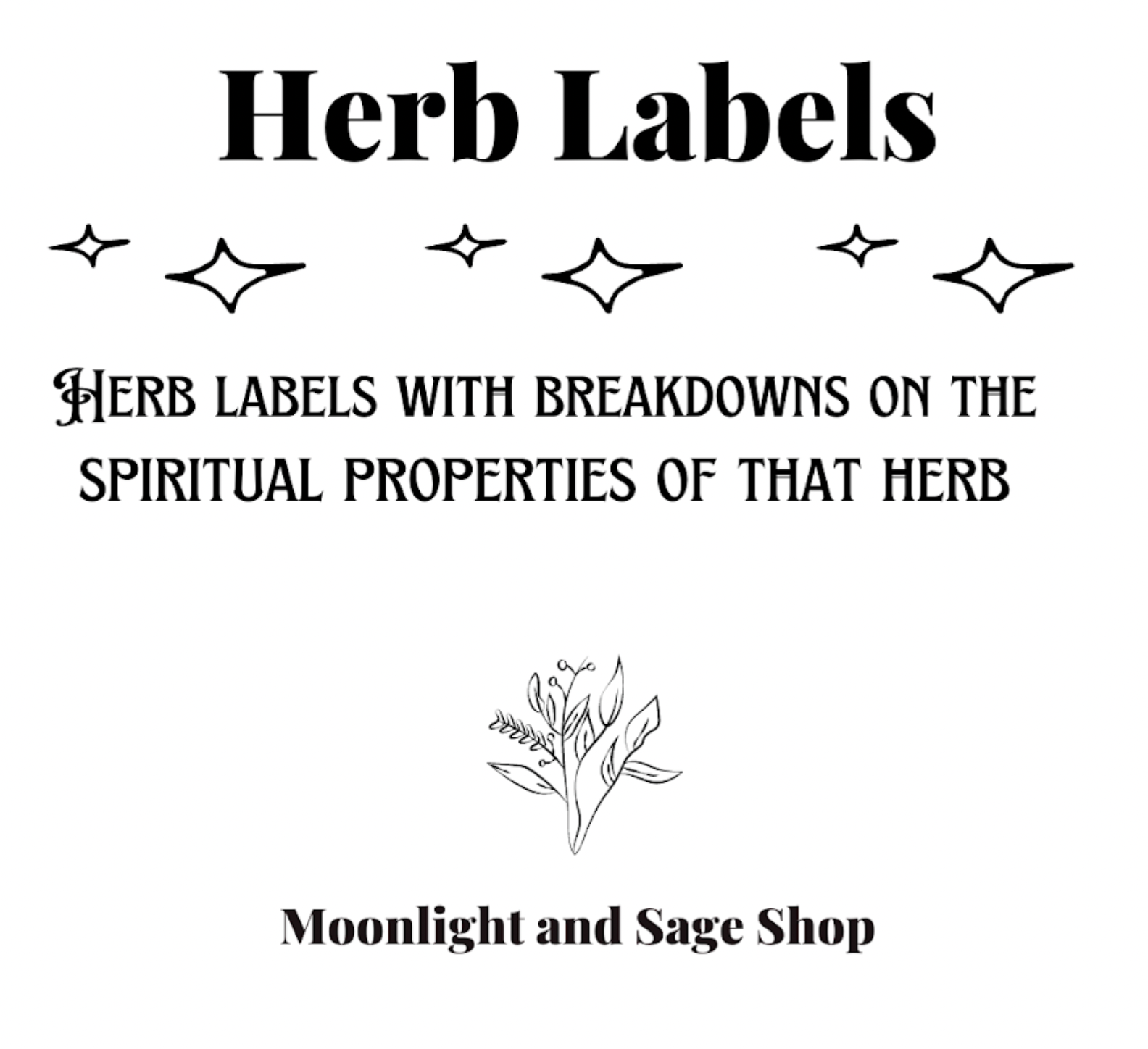 Herb Label – Moonlight And Sage Shop