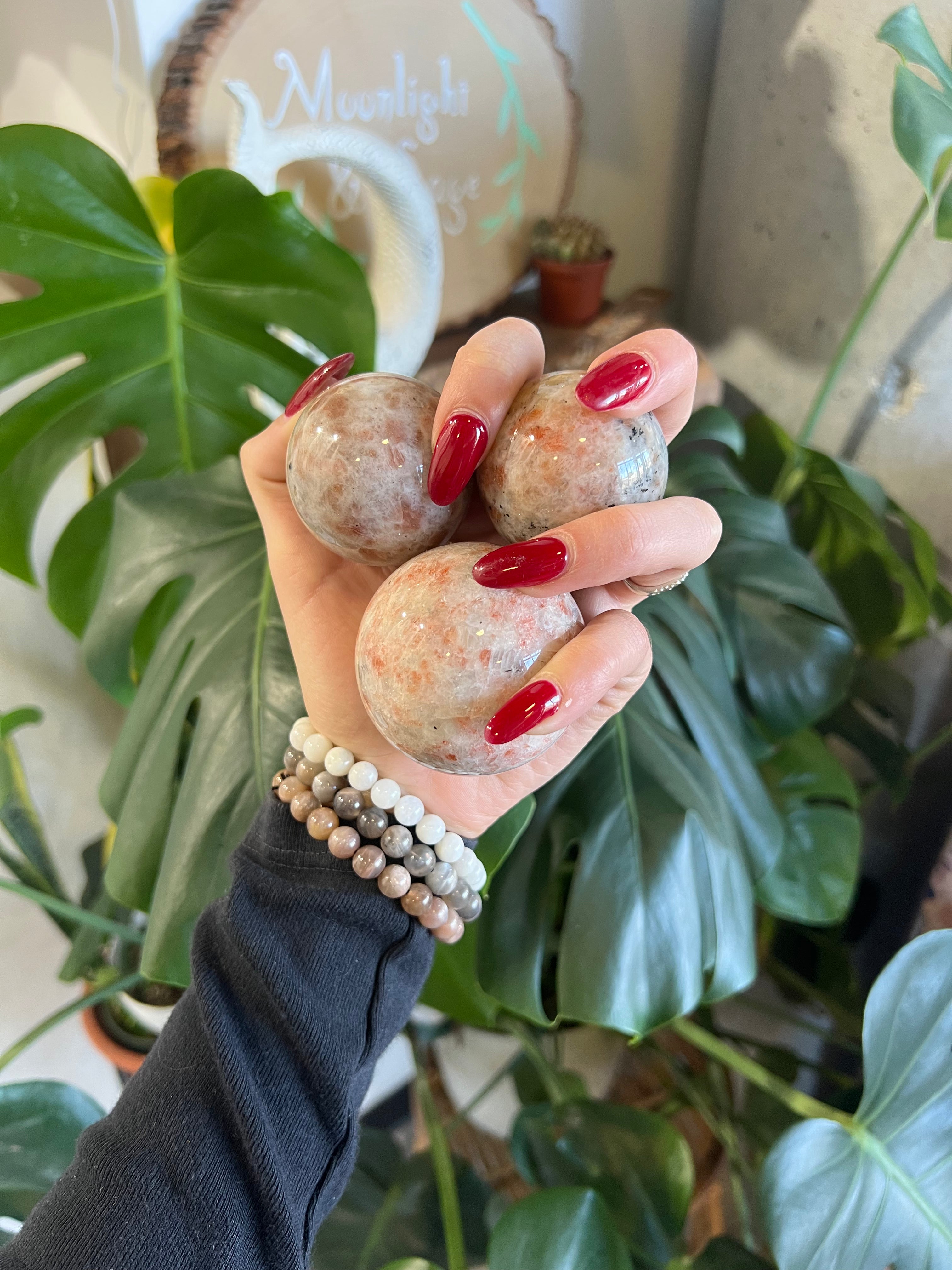 Sunstone Moonstone Sphere Crystal - (LAST IN STOCK) – Moonlight And ...