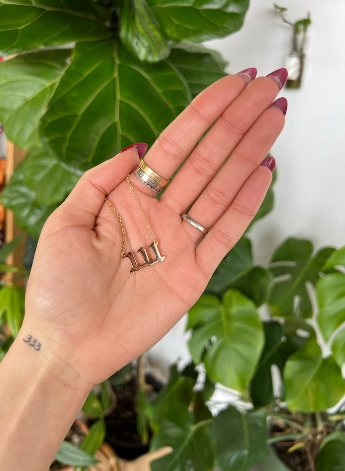 111 Angel Number Necklace 14k Gold Filled / Plated – Moonlight And Sage ...